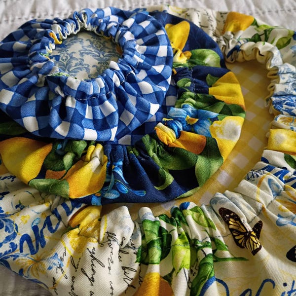 Pretty Lemons. Cotton Fabric. 4 Options of Ginghams, Clusters, and ...