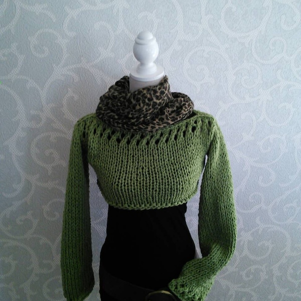 Sweater Knitting PATTERN - Woodland Cropped Top/ Boho Open Knit Short ...