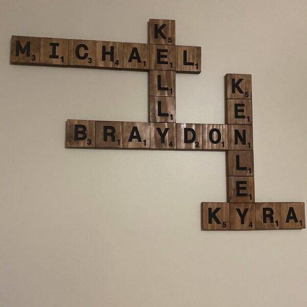 Small Scrabble Tiles Large Letter Tiles Carved - Etsy