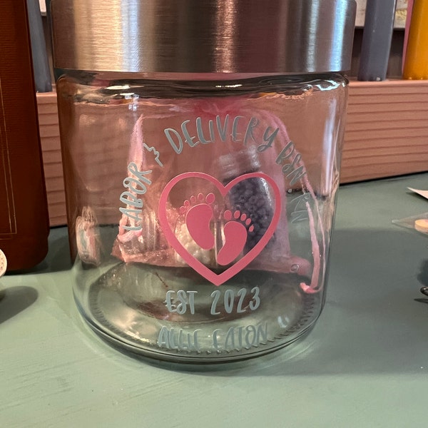 Birth and Delivery Tracking Jar With Beads- Personalized for Labor ...