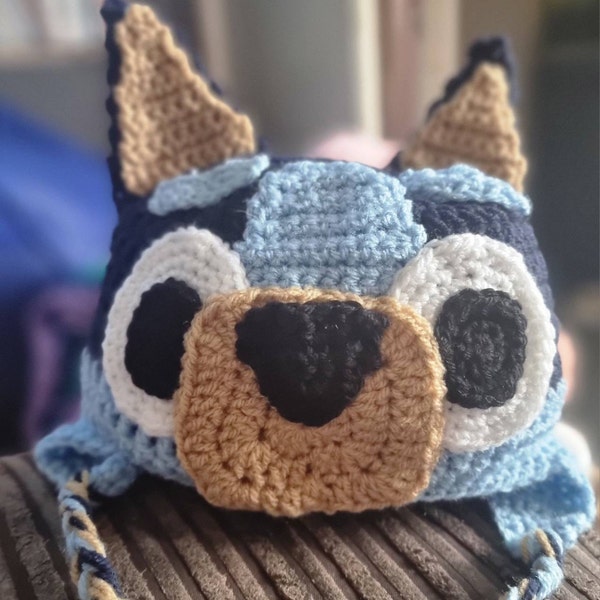 Crochet Blue Dog Hat Pattern, Crochet Pattern, Blue Dog, Hat Patterns ...