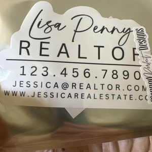 PERSONALIZED Real Estate Sticker, Real Estate Decal, Vinyl Sticker ...