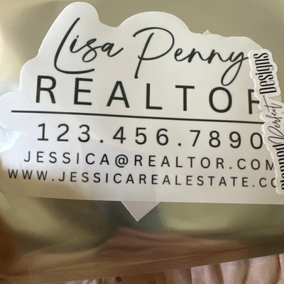 PERSONALIZED Real Estate Sticker, Real Estate Decal, Vinyl Sticker ...