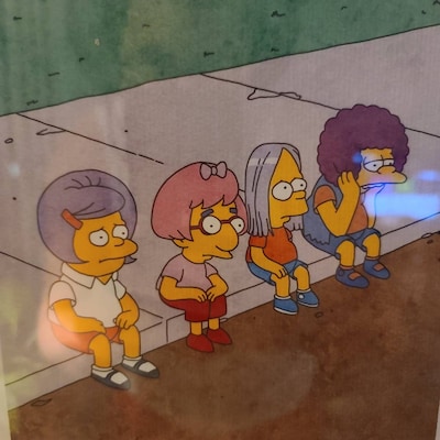 The Simpsons Bart on the Road Print, Poster Watercolor Illustration ...