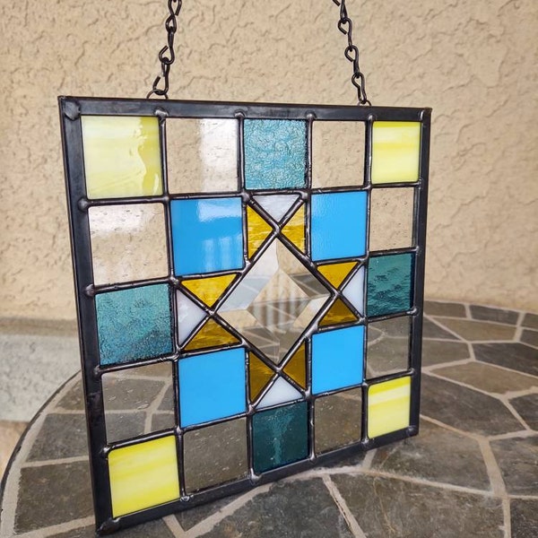 PATTERN • Geometric Quilted Square Stained Glass Pattern (works With ...