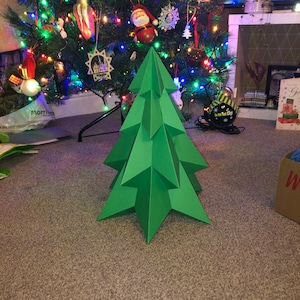 Pine Christmas Tree 3D Papercraft PDF Pattern / DIY Xmas Low Poly Paper ...