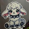 Goth Lamb Sticker - Holographic Lamb Sticker, Cute Pixel Art Punk Lamb ...