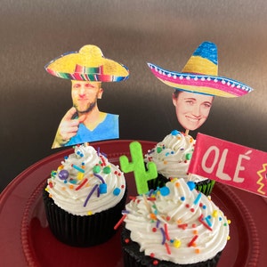 Sombrero Face Cake Topper Mexican Sombrero Cake Toppers | Etsy