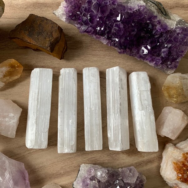 Selenite Sticks-raw Selenite Wand-satin Spar Gypsum-selenite Log-bulk ...