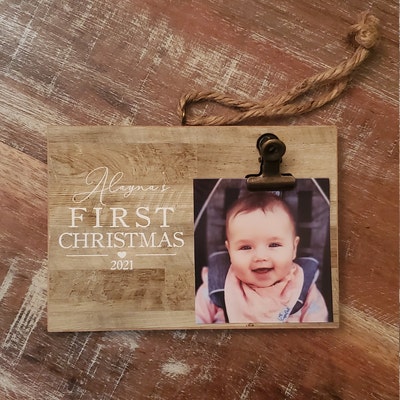Baby's First Christmas Ornament Personalized, Photo Christmas Ornament ...