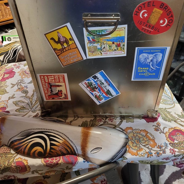 Luggage Stickers, Steamer Trunk Labels, 6 Big & Colorful Golden Age of ...