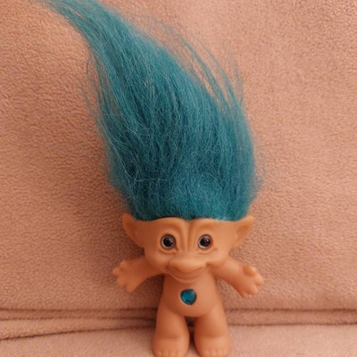 Vintage Ace Novelty Treasure Troll Doll, Red Hair, Red Star Jewel, Pink ...