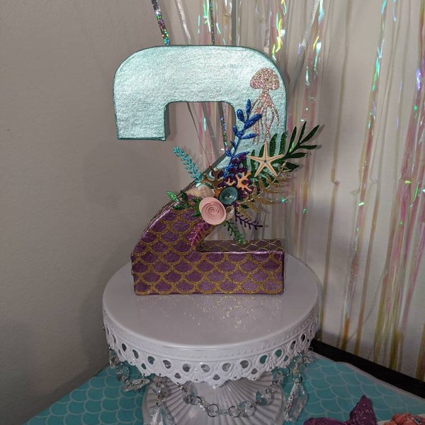 Mermaid Theme Number Photo Prop. Mermaid Party Decoration - Etsy