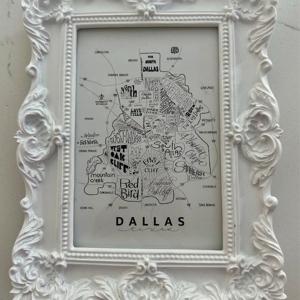 Postcard | Dallas, TX Neighborhood Map: 4x6 Postcard - Etsy
