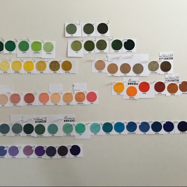 Felt Swatch Chart // Benzie // Color Samples, Felt Fabric Swatches ...