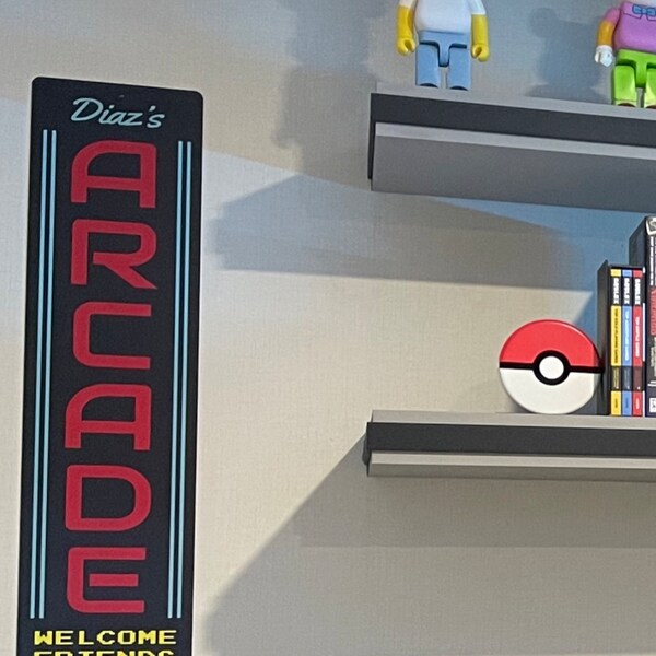 Arcade Sign Vertical, Gamer Gift, Custom Arcade Decor, Game Room Sign ...