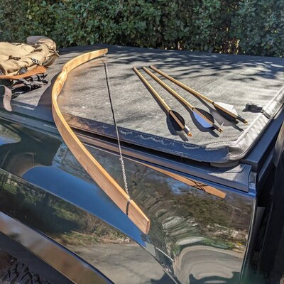 64 Bow & Arrow Combo Longbow 3 Arrows - Etsy