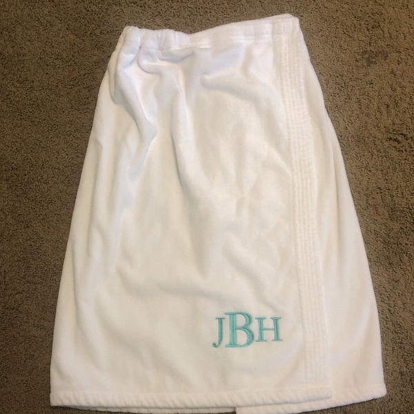 Monogrammed Terry Velour Spa Wrap, Personalized Towel Wrap, Custom ...