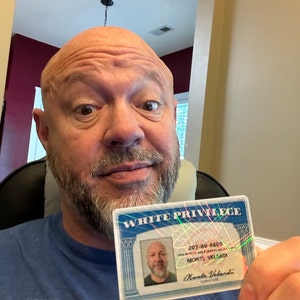 Official White / Black Privilege ID Card Thick Plastic Card Full ...