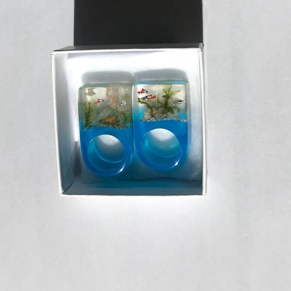 Etsy Design Awards Finalist 2020: Aquarium – Fish Ring With Silver ...