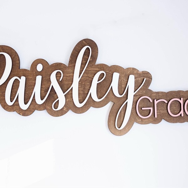 Freestanding Wooden Name Cutouts, Wooden Letters, Name Sign, Baby ...