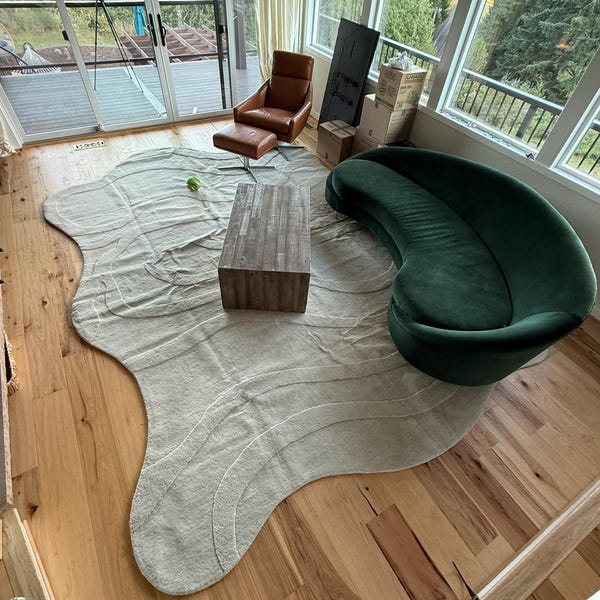 Bold Black and White Blob Rug - Hand-tufted Abstract Area Rug for ...