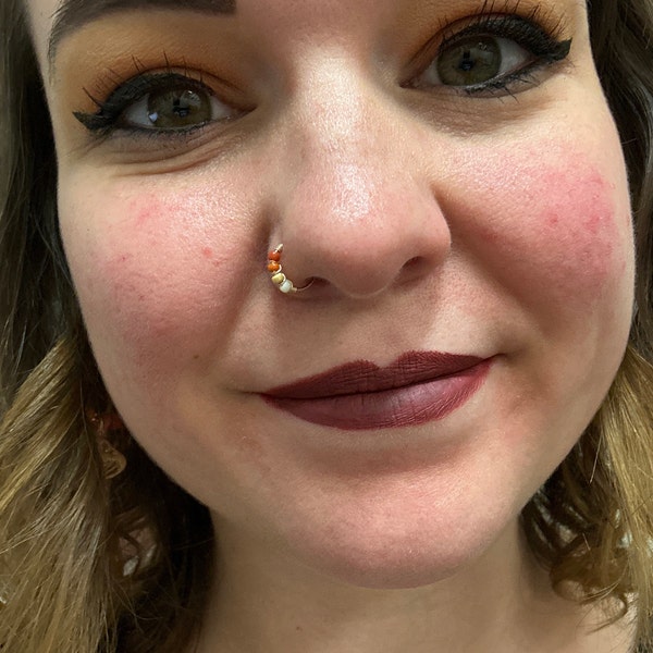 Nose Ring Hoop Ombre, Snug Septum Nose Ring Hoop, Tragus Ring, Nose ...