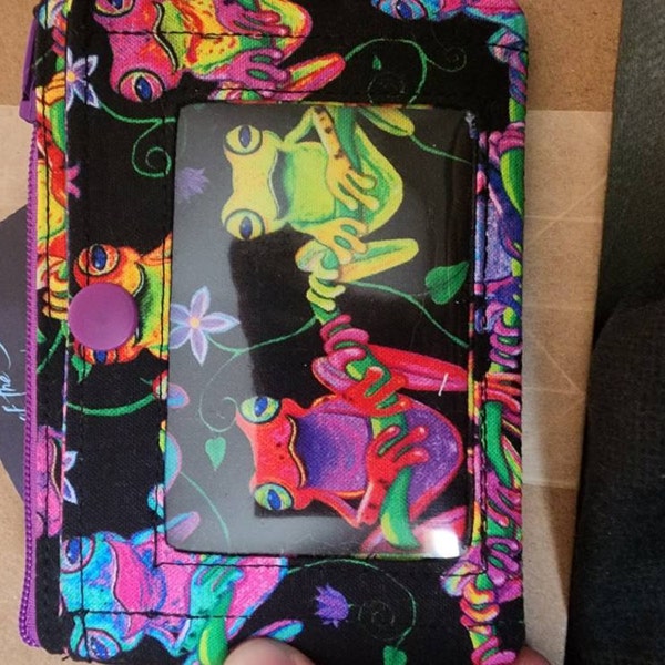 Super Cute Multicolor Froggy Print ID Wallet Key Chain/lanyard - Etsy