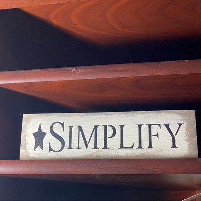 S209 Handmade , Wooden, Long Sign. live the Simple Life. 33 X 5 1/2 X 3 ...
