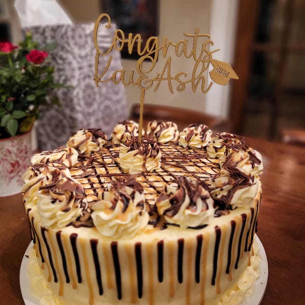 Congrats Grad Cake Topper - Congratulations Graduation Party Decor ...