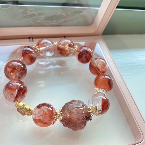 14mm Rare Natural Genuine Kunzite Cube Shape Beaded Bracelet,high ...
