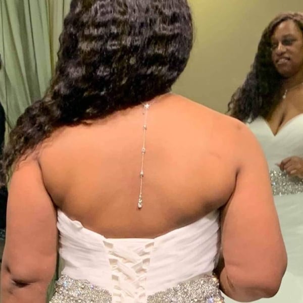 Swarovski Crystal Bridal Back Jewelry | 3 Stone Pendant | Wedding Back ...