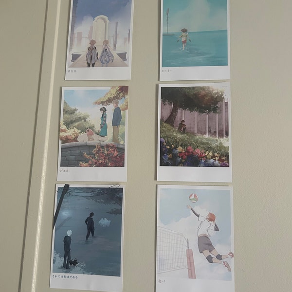Aesthetic Anime Postcard Prints: Anime Prints, Minimalist Art Prints ...