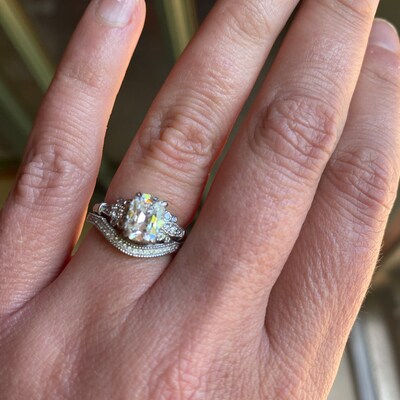 Double Hidden Halo Engagement Ring 10x8mm/3ct Elongated - Etsy