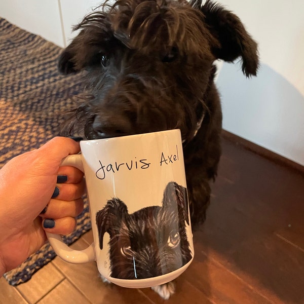Schnauzer Coffee Mug, Personalized Black or Gray Schnauzer Gift - Etsy