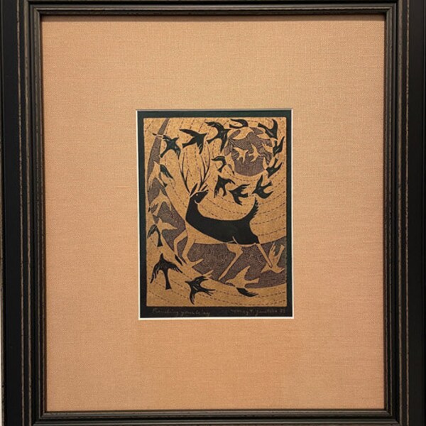 The River Ballet Linocut in Blue,otter Linocut,kingfisher Linocut ...