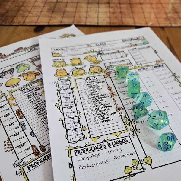 Many, Many, Mushrooms: Dnd 5e Character Sheets - Etsy
