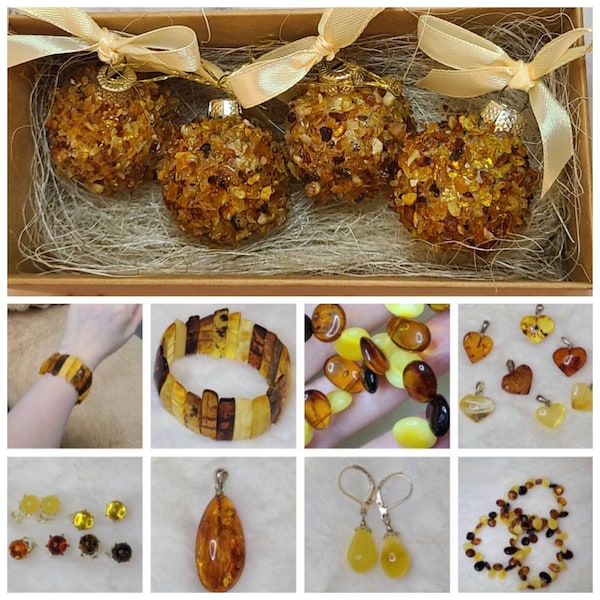 Christmas Tree Decoration With the Natural Baltic Amber | Amber ...