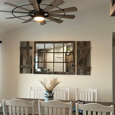 8 Pane Farmhouse Wall Decor Window Mirror Rustic Window Mirror Rustic ...