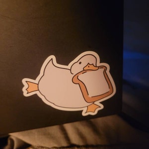 Duck Running Away With Bread Sticker Laptop Sticker Water Bottle ...