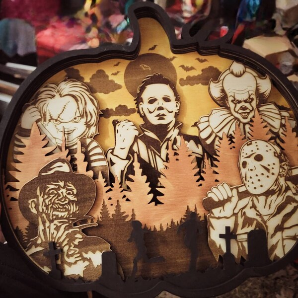 Horror Characters Cut File Svg,pumpink Halloween Multilayer Standing ...