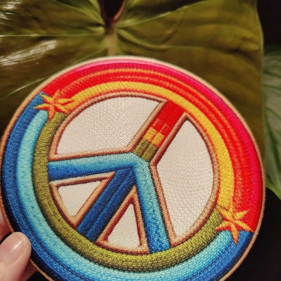 Peace Sign Patch Iron-on/sew-on Applique for Clothing Vest Jacket ...