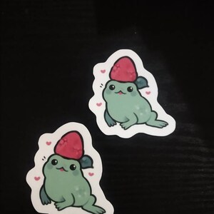 Raspberry Hat Frog Sticker / Fruit Frog Sticker / Toad Sticker / Cute ...