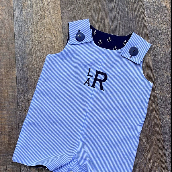 Fall Boy Romper - Baby Boy Jon Jon or Shortalls PDF Pattern Reversible ...