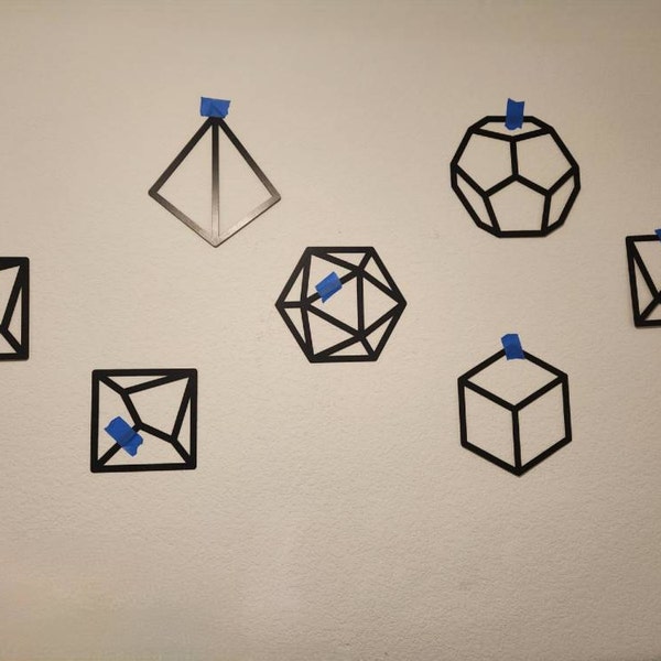 Dice Set of 7 Wall Art, DND RPG Gamer Dice, Table Top, Gaming Room ...