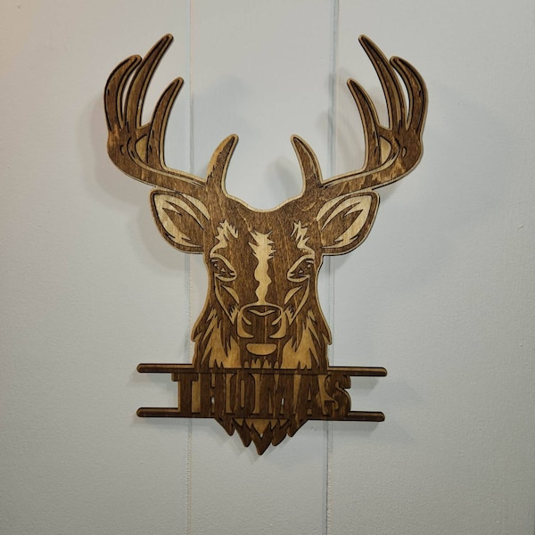 Deer Head Split Name Frame SVG, Deer Monogram Svg, Buck Head Svg, Deer Hunting Svg, Deer Svg ...