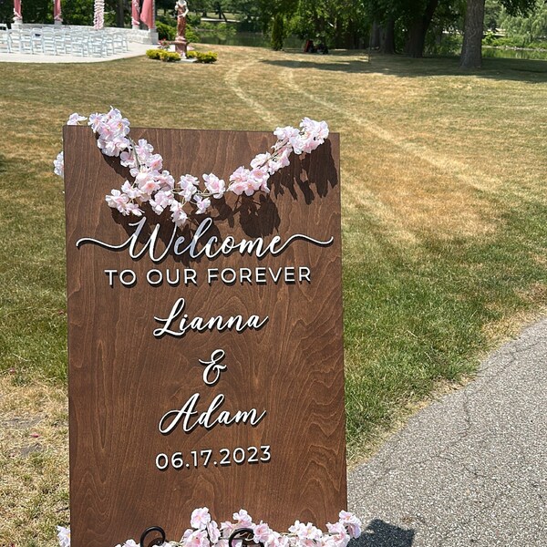 3D Wedding Welcome Sign - Custom Wood Wedding Sign - Welcome to Our ...