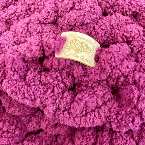 Personalised Set of 50 Cream 28x18mm Faux Leather Labels Rectangle ...