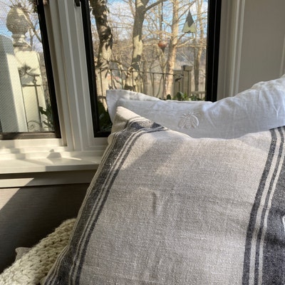 Belgian Linen Pillow Case Scorched Linen Lumbar Designer - Etsy