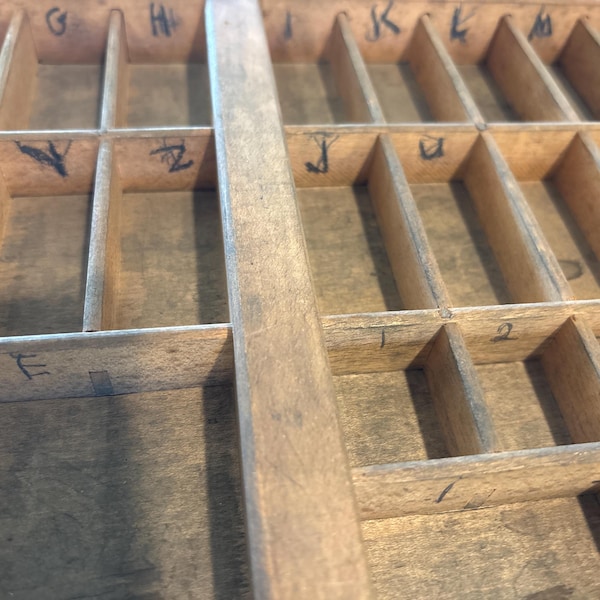 Vintage Letterpress Printer's Drawer Type Case Shadow Box #37 - Etsy